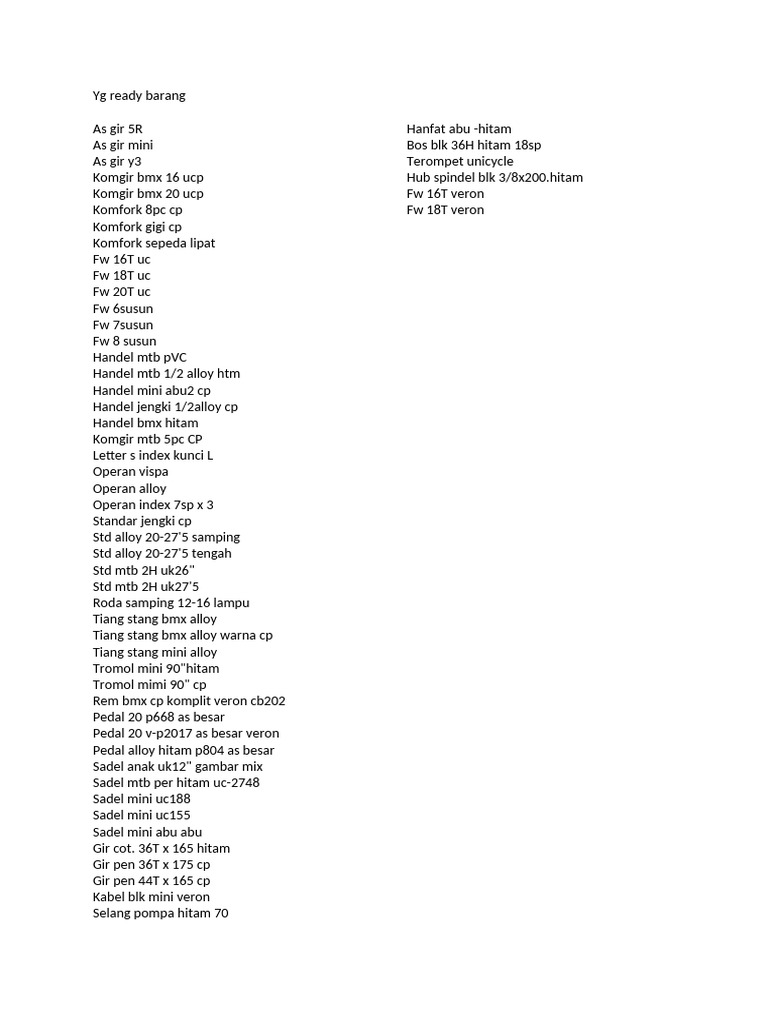 Yg ready barang | PDF