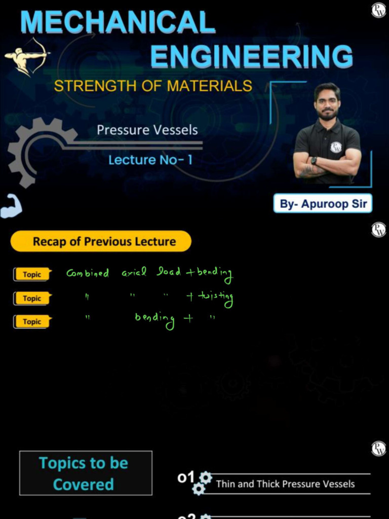 Pressure Vessels 01 - Class Notes | PDF