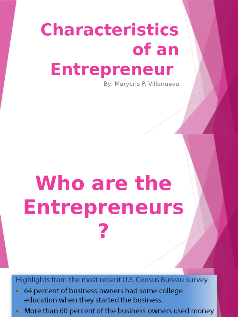 Lesson 2 Characteristics of An Entrepreneur | PDF