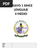 Ensayo SIMCE Lenguaje 2 Medio CON RESPUESTAS | PDF