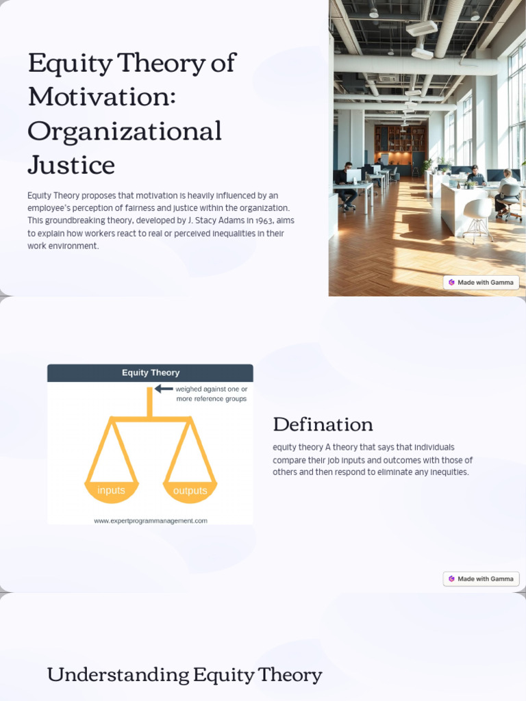 Equity Theory of Motivation Organizational Justice | PDF ...