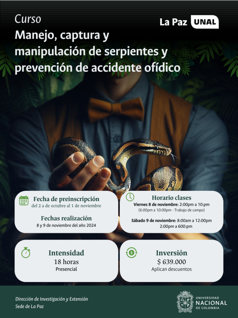 Brochure-Manejo-Serpientes FINAL - Sep - 30092024 | PDF | Biología