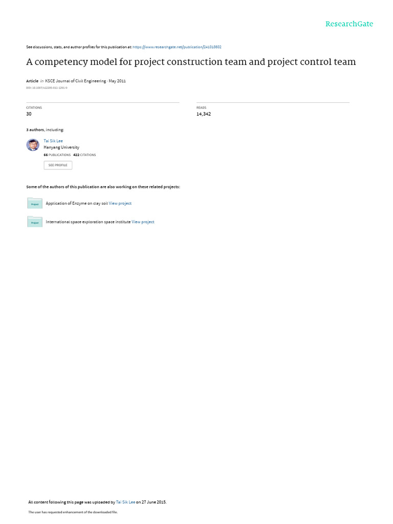 A Competency Model For Project Construction Team A | PDF | Evaluation ...