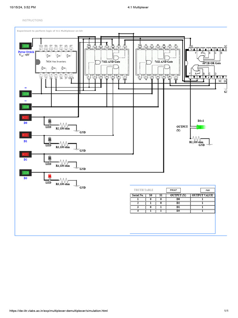 4 1multiplexer | PDF | Digital Electronics | Computer Engineering
