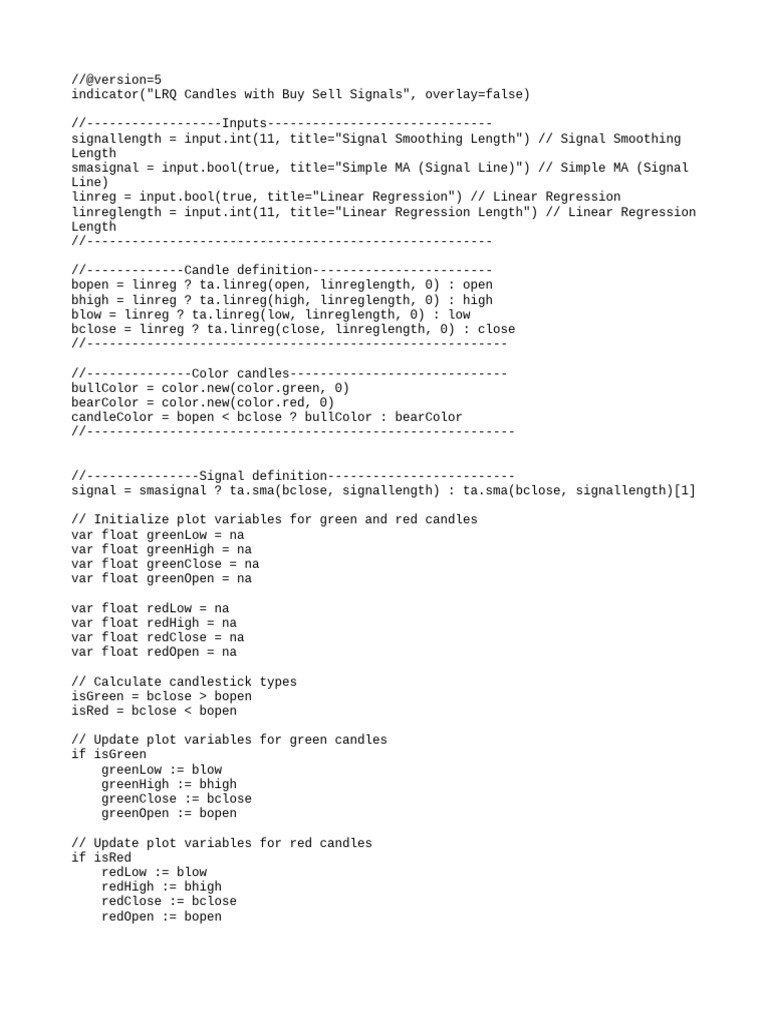 LRQ Candles With Buy Sell Signals | PDF | Applied Statistics | Mathematics Of Computing