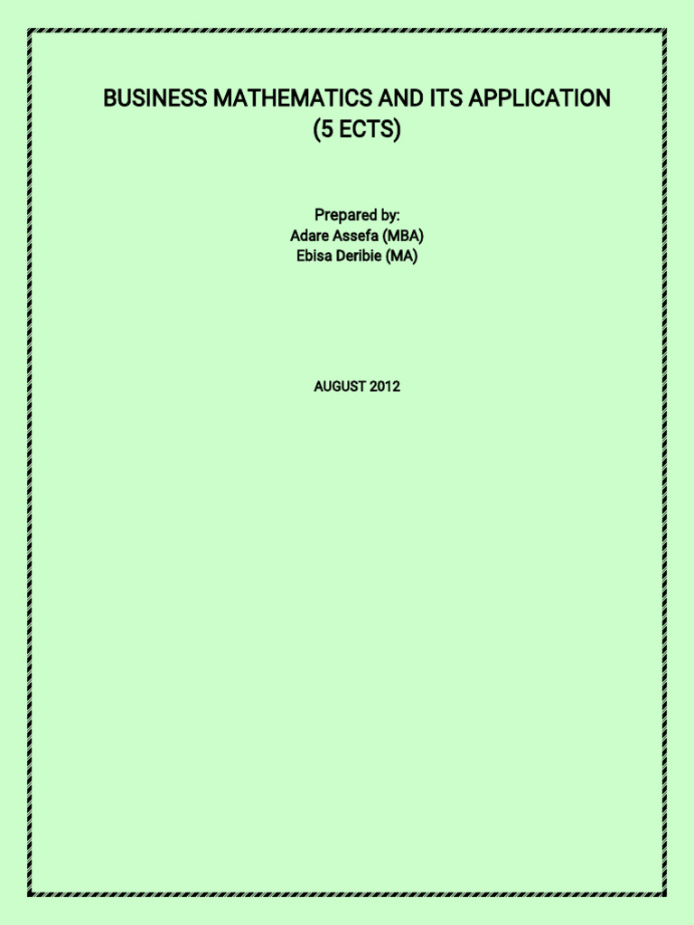 Business Mathematics | PDF