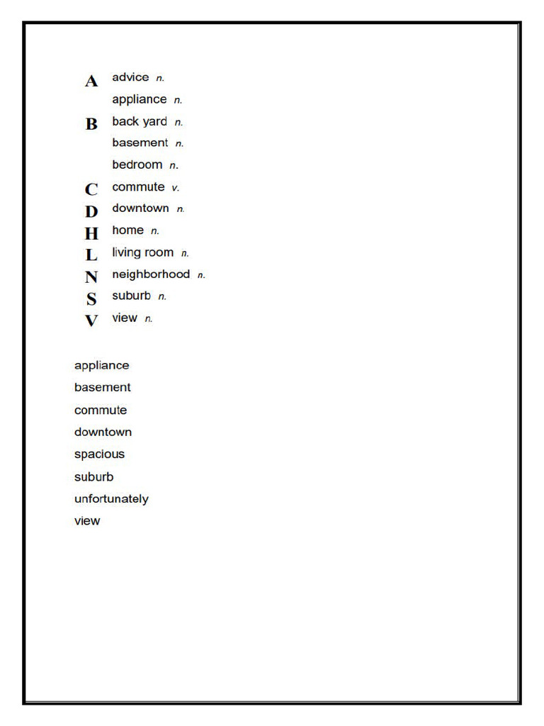 Apartments&houses-Fill in Blank Work | PDF