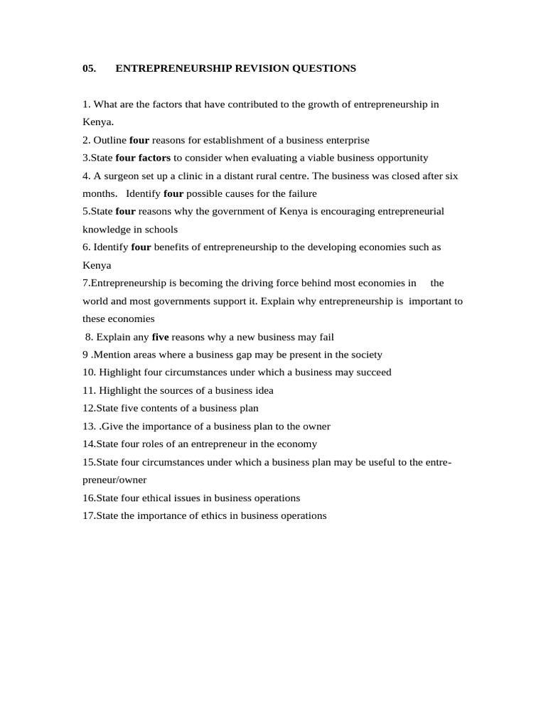 Enterpreneurship Q | PDF