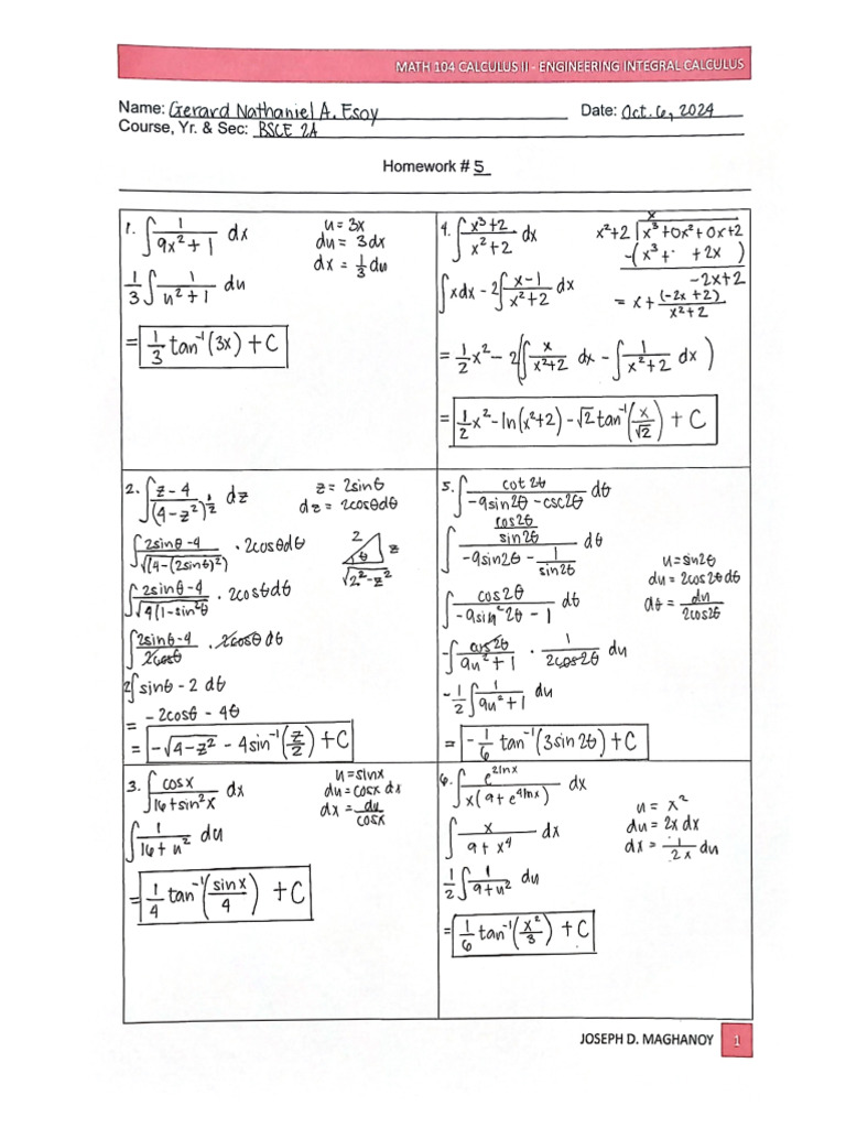 Integral Practice 4 | PDF