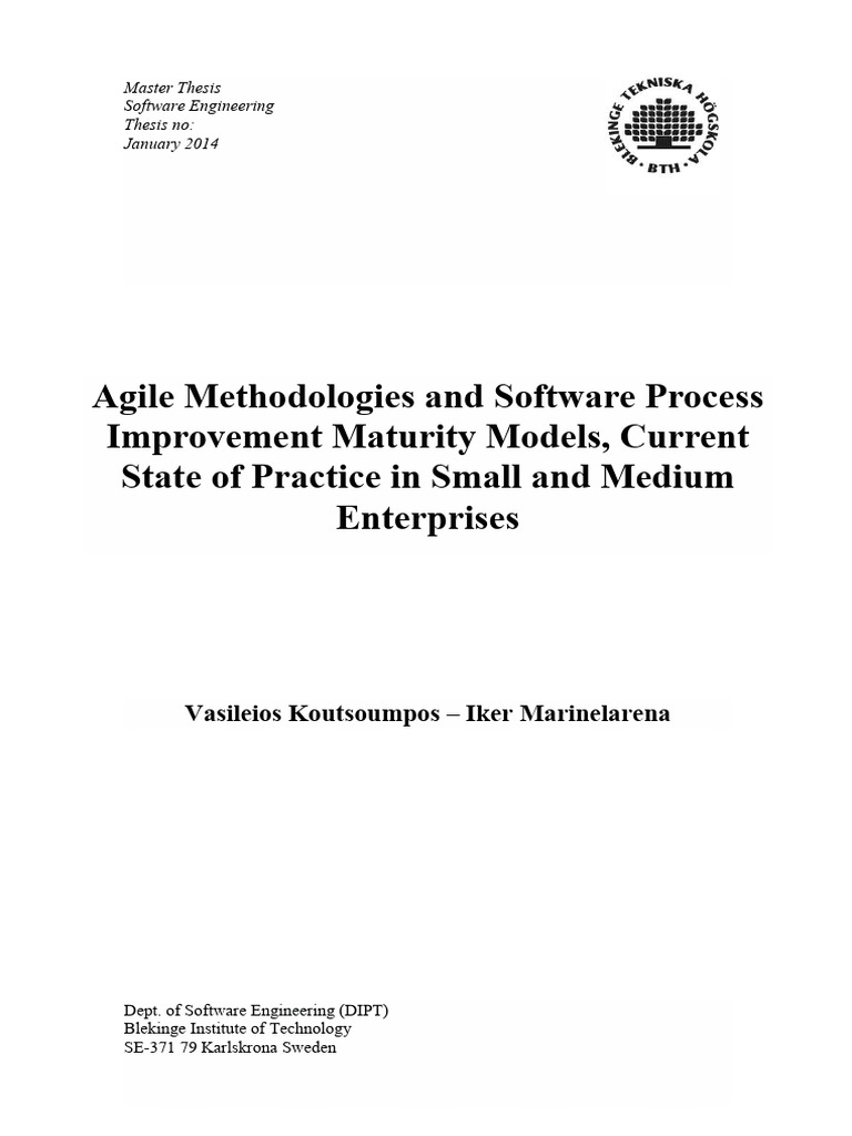 Agile Methodologies and Software Process Improvement Maturity Models, Current State of Practice ...
