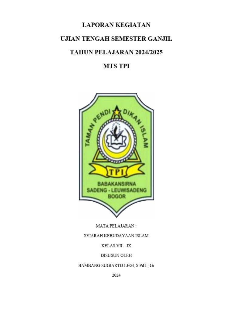 Laporan Kegiatan Kegiatan Uts Ganjil 2024-2025 1-53 | PDF