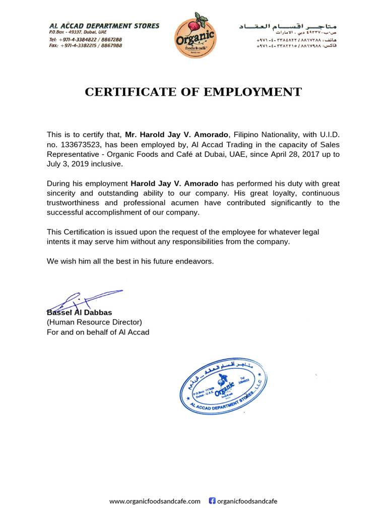 COE of Organic Foods and Café | PDF