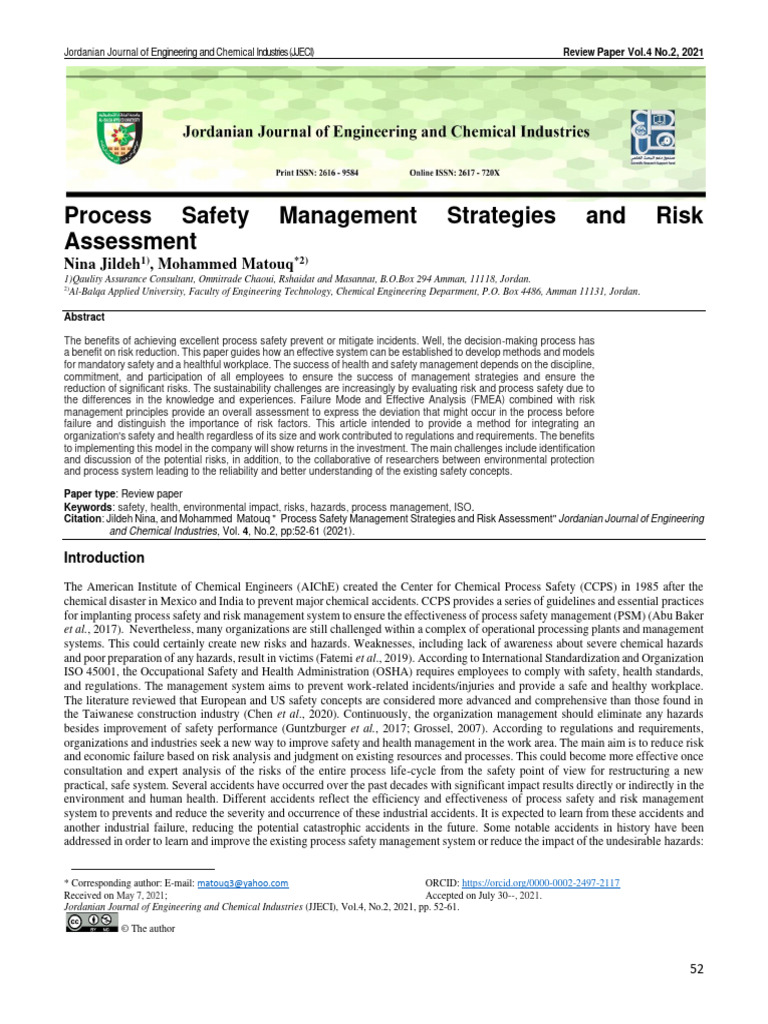 Process Safety Management Strategies | PDF | Risk | Safety