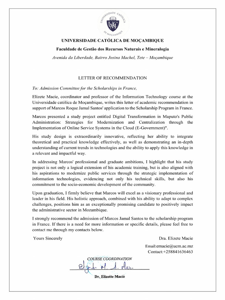 Recomendation Letter | PDF