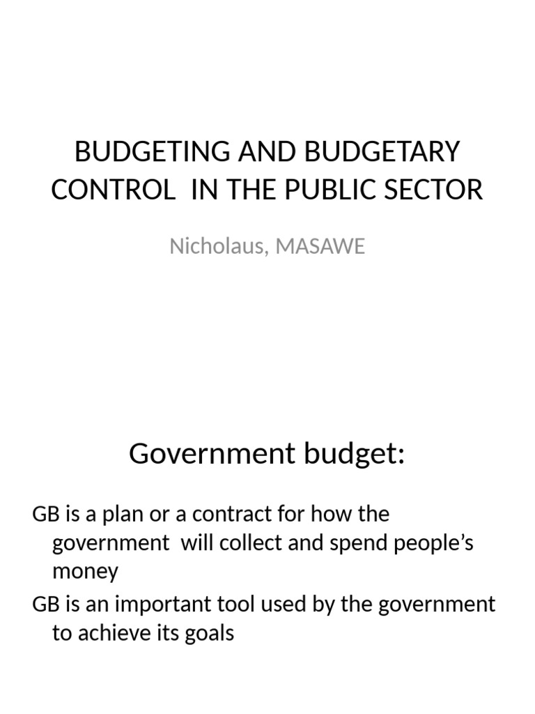 Public Sector Budgeting Guide | PDF