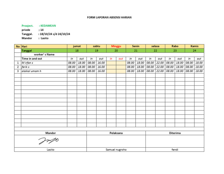 Draft Absen Proyek | PDF