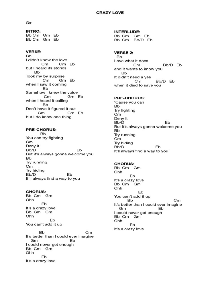 Crazy Love | PDF | Song Structure | Songs