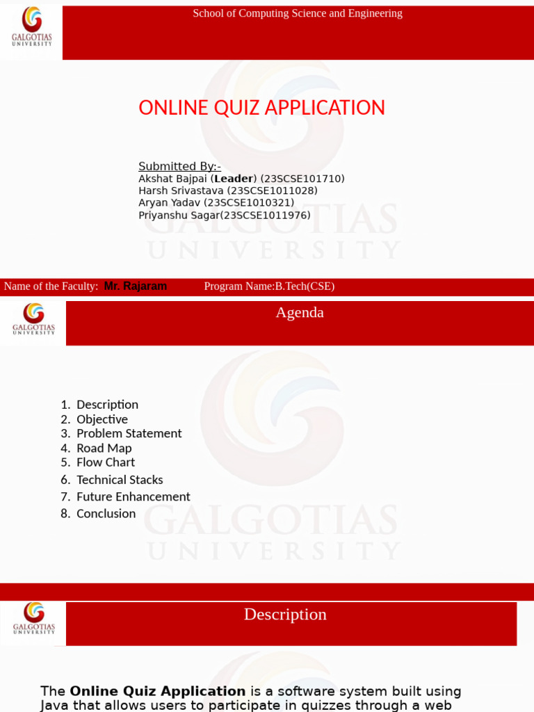 Group 11 (Online Quiz Application) | PDF | Java (Programming Language) | Usability