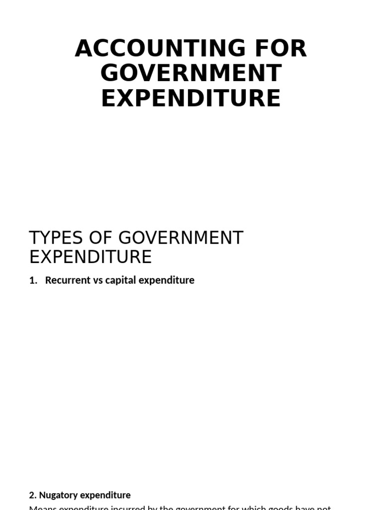 Accounting For Government Expenditure-1 | PDF | Expense | Public Finance
