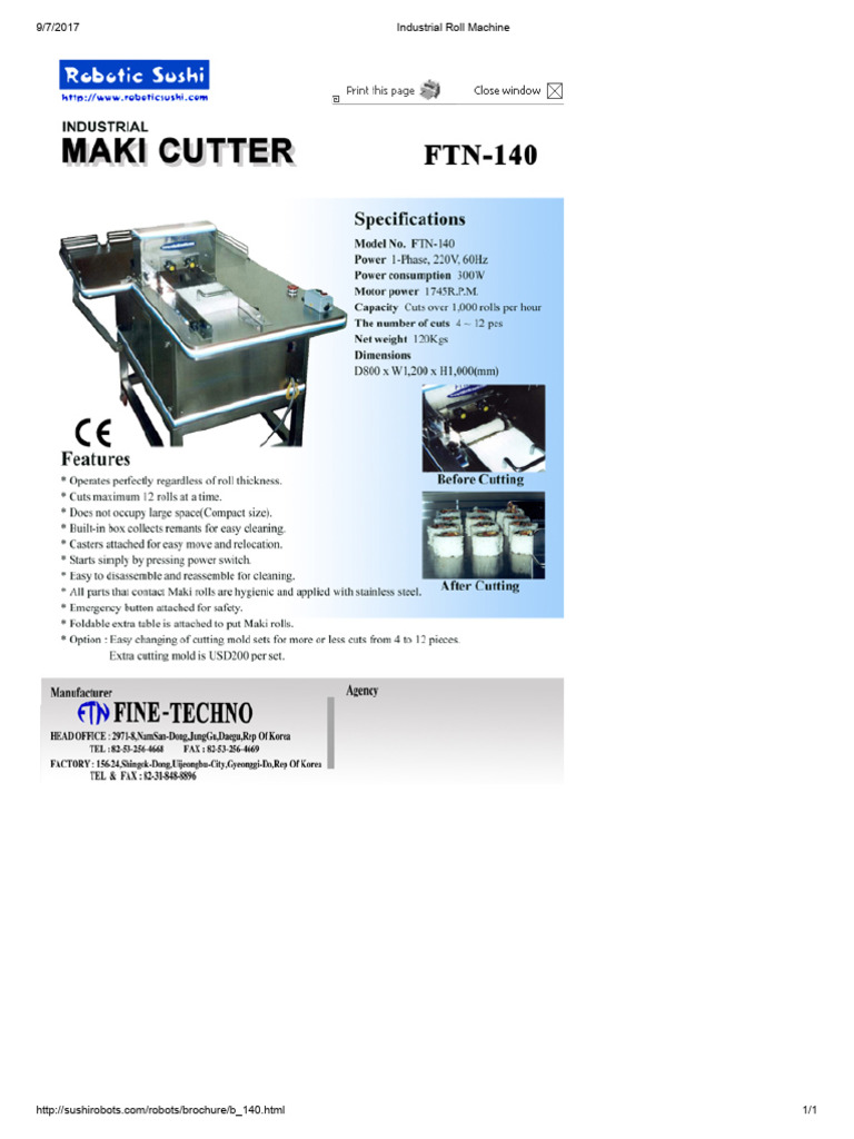 Industrial Maki Cutter | PDF