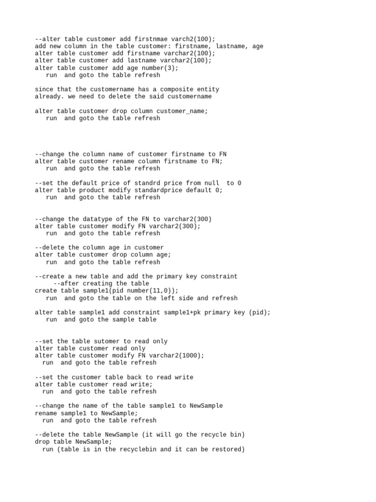 Oracle DDL | PDF | Computers Oracle DDL | PDF | Computers