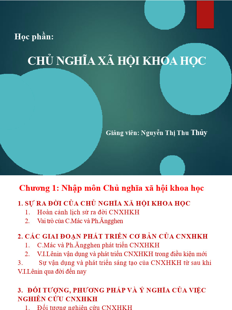 Chương 1 - CNXHKH | PDF