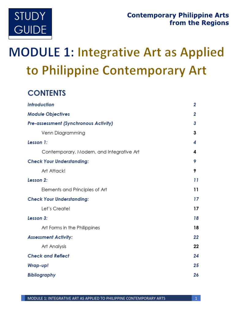 Module 1 - Integrative Art As Applied To Philippine Contemporary Art ...
