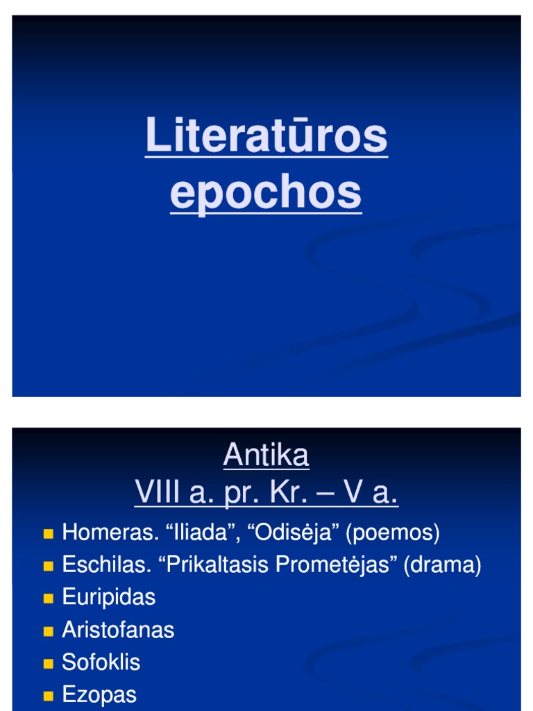 Literatūros Epochos | PDF