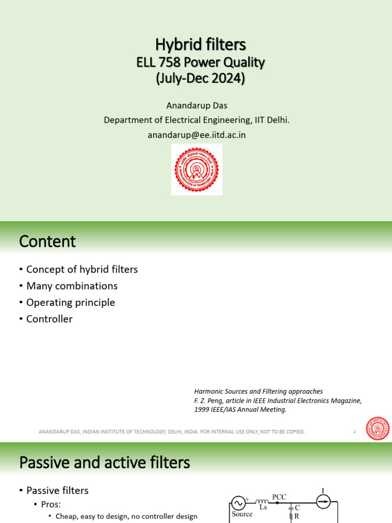 Hybrid Filters for Power Quality Enhancement | PDF | Electronic Filter ...