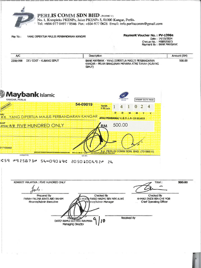 Resit Bayaran Fi | PDF