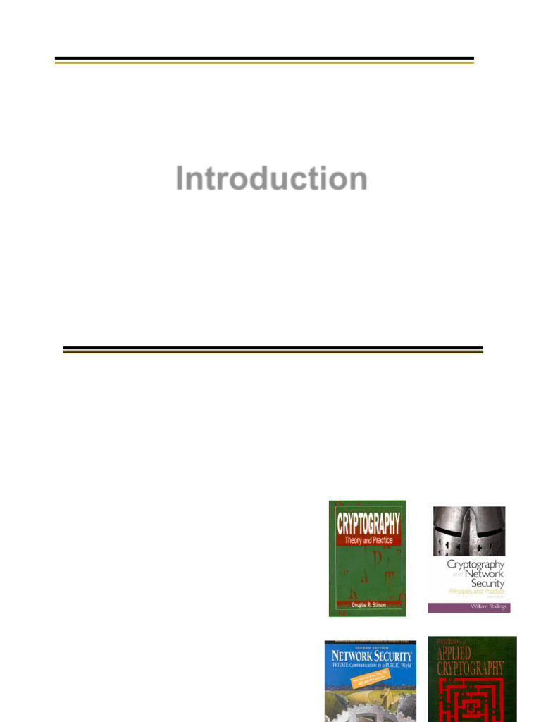 01) Cryptography Class 1 Introduction Cryptography 2019 | PDF | Security | Computer Security