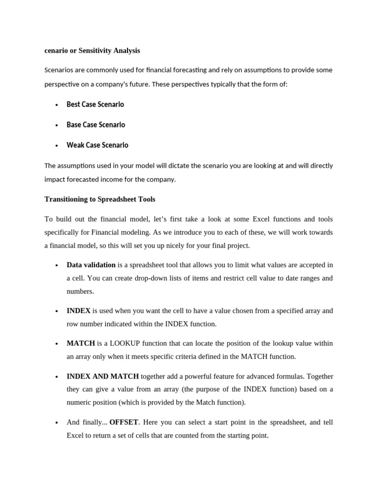 Cenario or Sensitivity Analysis | PDF