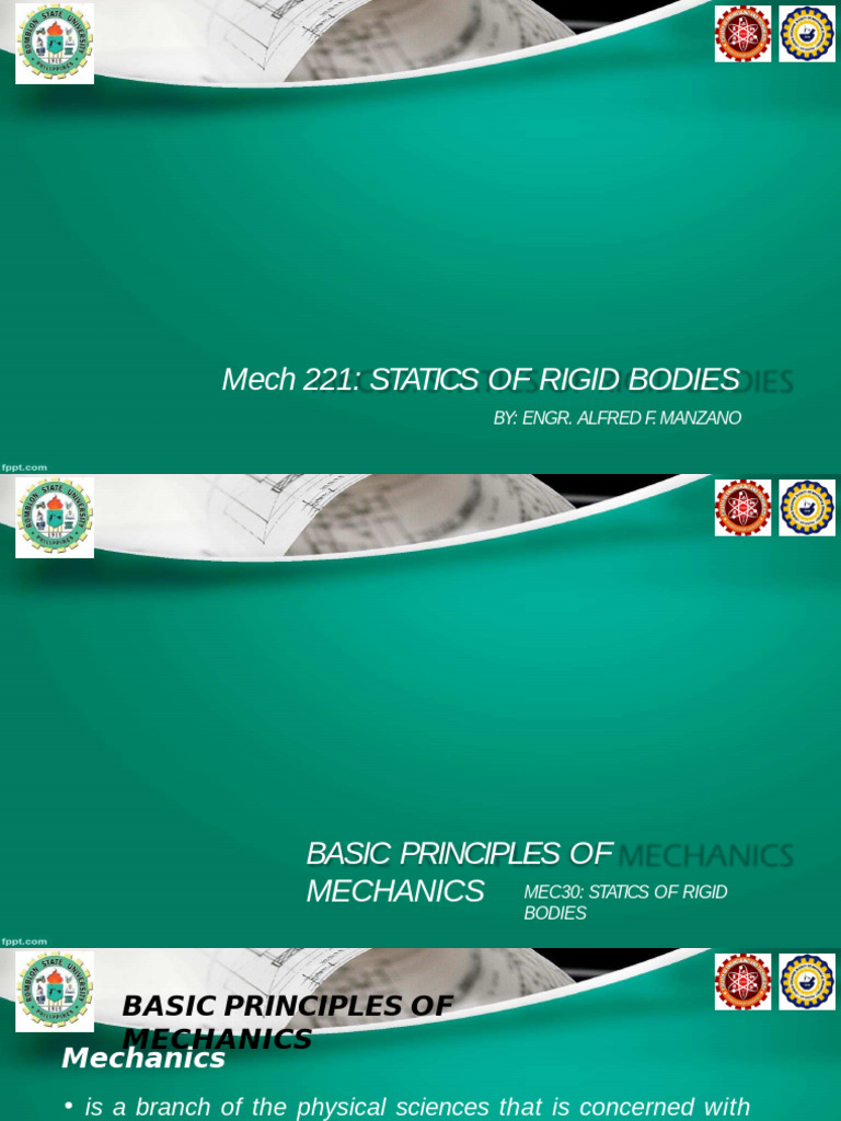 Mech221 Statics of Rigid Bodies | PDF | Force | Mechanics