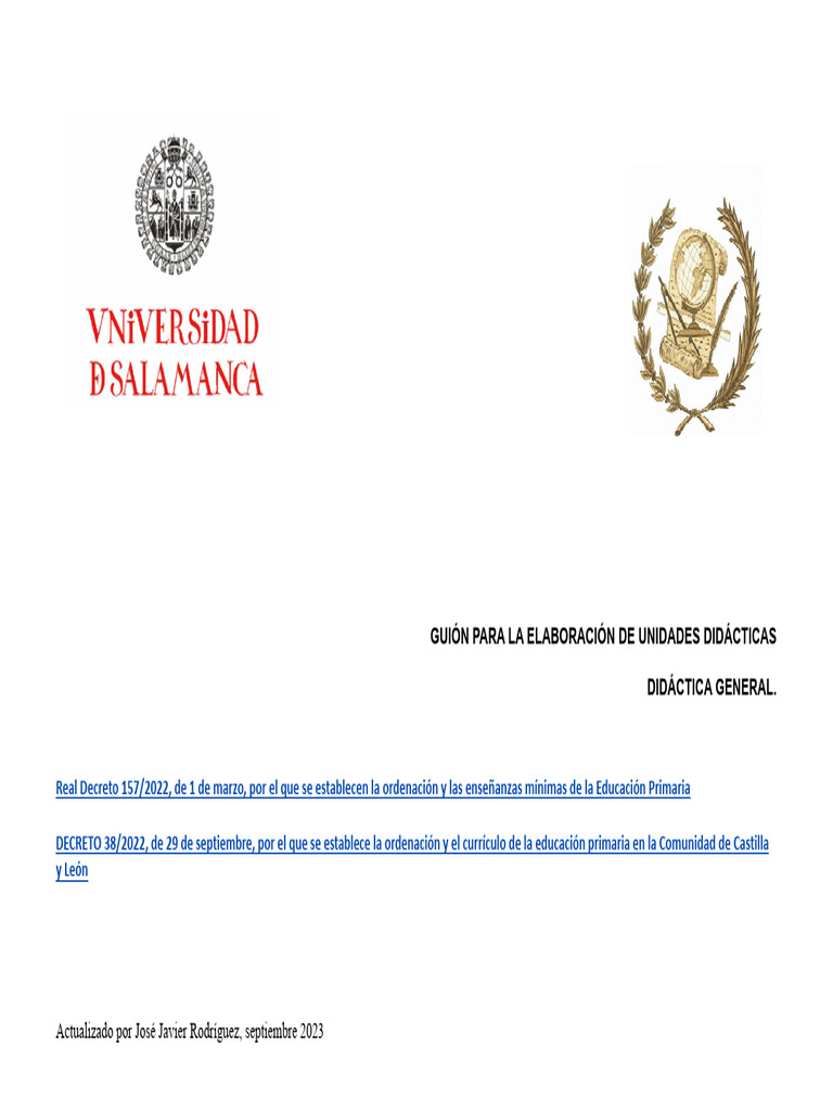 Guia Elaboracion U Didacticas LOMLOE 2023 GM EP JJRodriguez | PDF | Evaluación | Plan de estudios