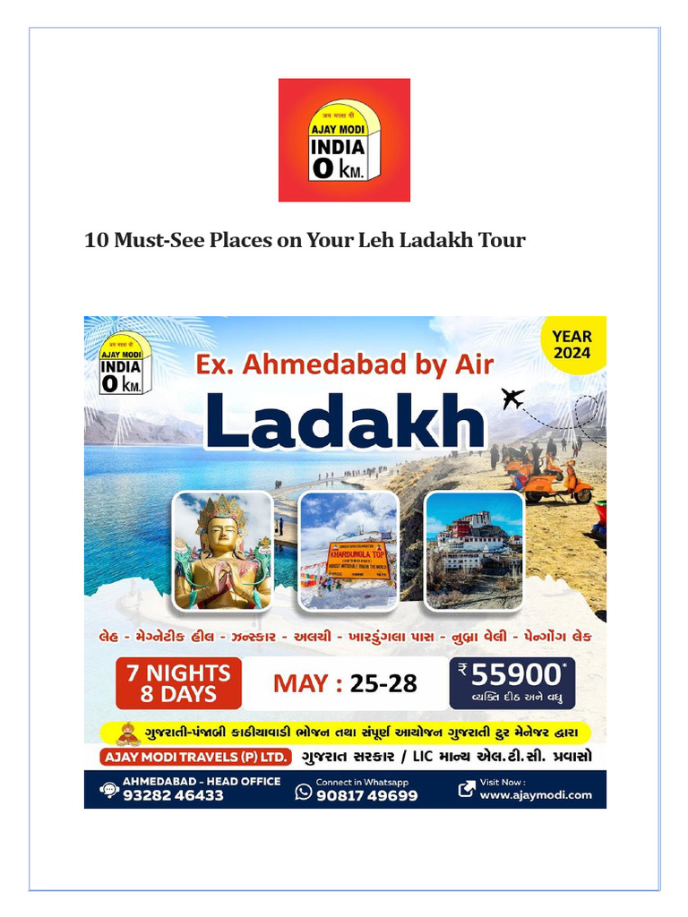 Leh Ladakh: Top 10 Must-See Spots | PDF | Social Science | Home & Garden