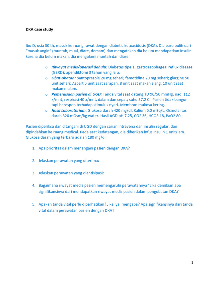 In Class DKA Case Study | PDF