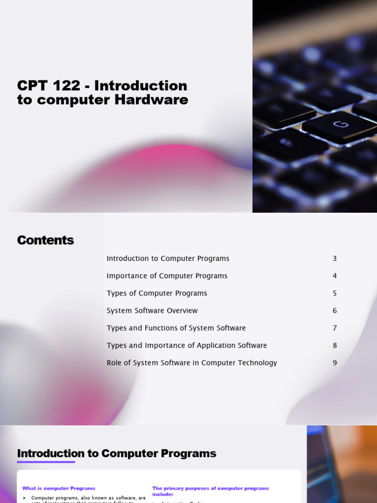 CPT122 - Introduction To Computer Hardware Module 1 Unit 2 | PDF | Software | Operating System