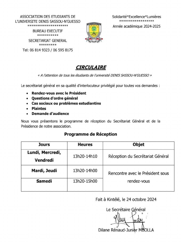Programme Du Secrétariat | PDF