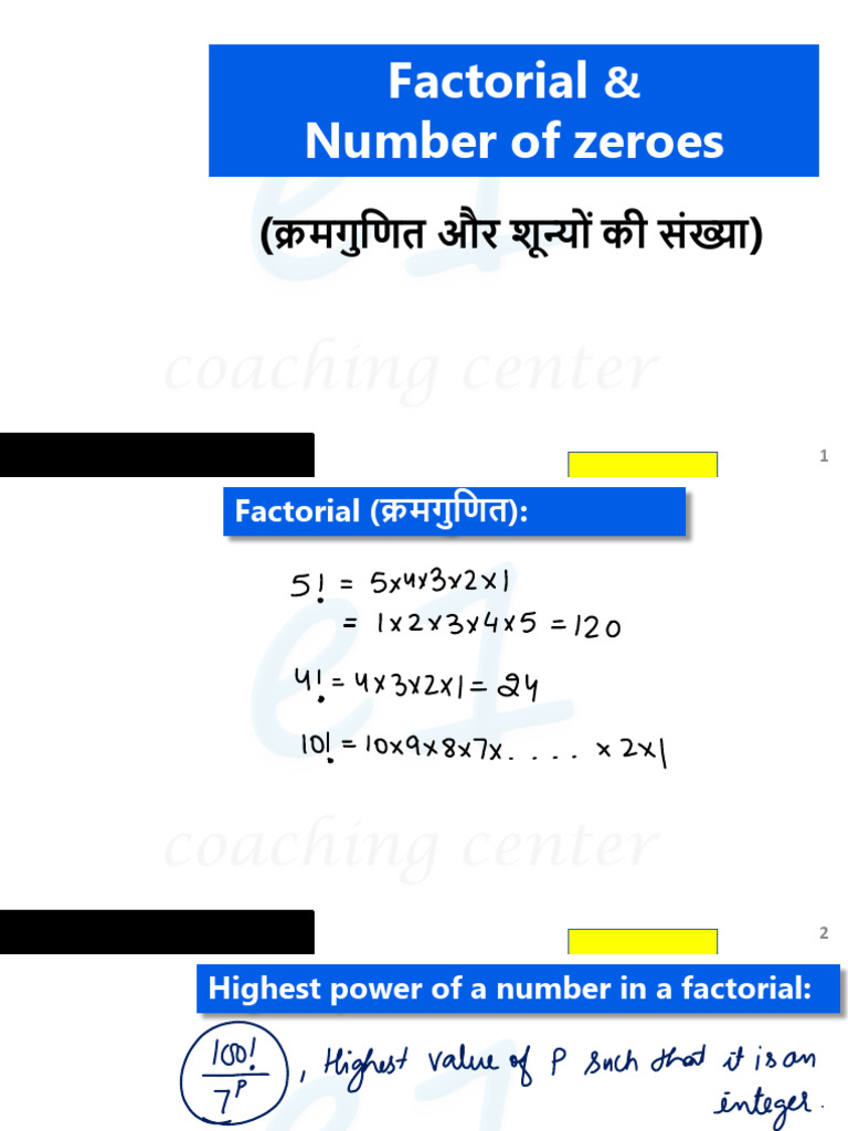 Factorial Number of Zeroes | PDF