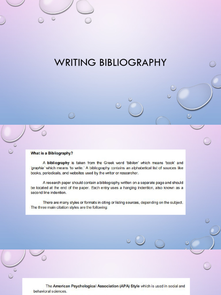 Writing Bibliography | PDF