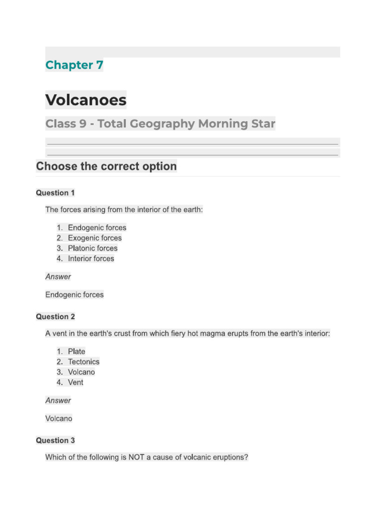 Volcanoes | PDF