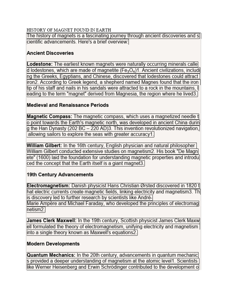 History of Magnet Discovery | PDF