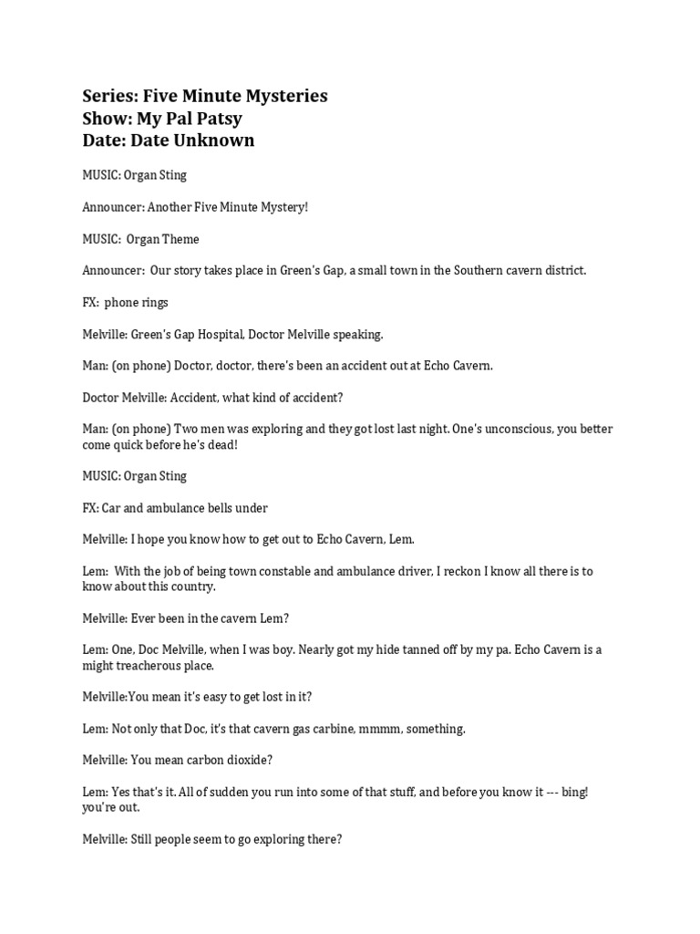 Radio Script | PDF | Mystery, Thriller & Crime Fiction