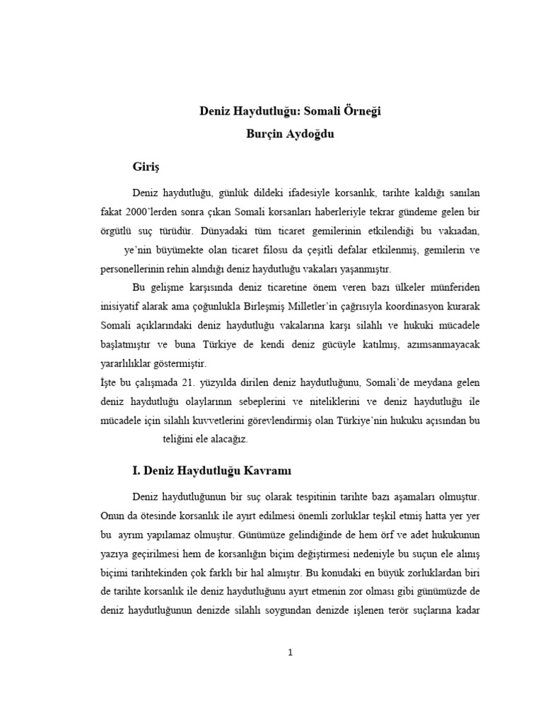 Deniz Haydutlugu Somali Ornegi | PDF