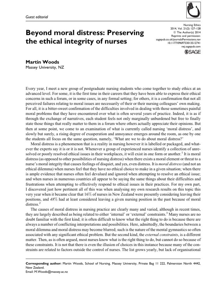 Beyond Moral Distress Preserv | PDF | Nursing | Social Psychology