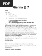 7th Birthday Program | PDF | Birthdays | Psychological Concepts