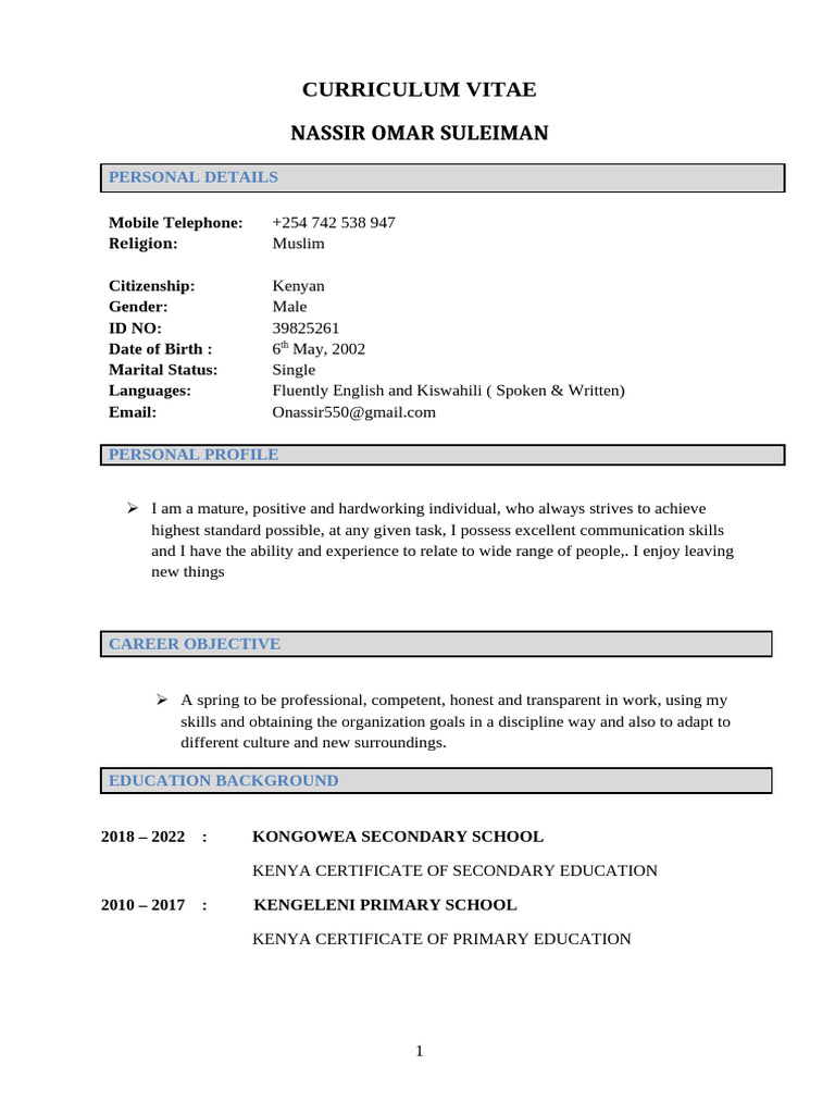 Nassir Omar Suleiman's CV | PDF