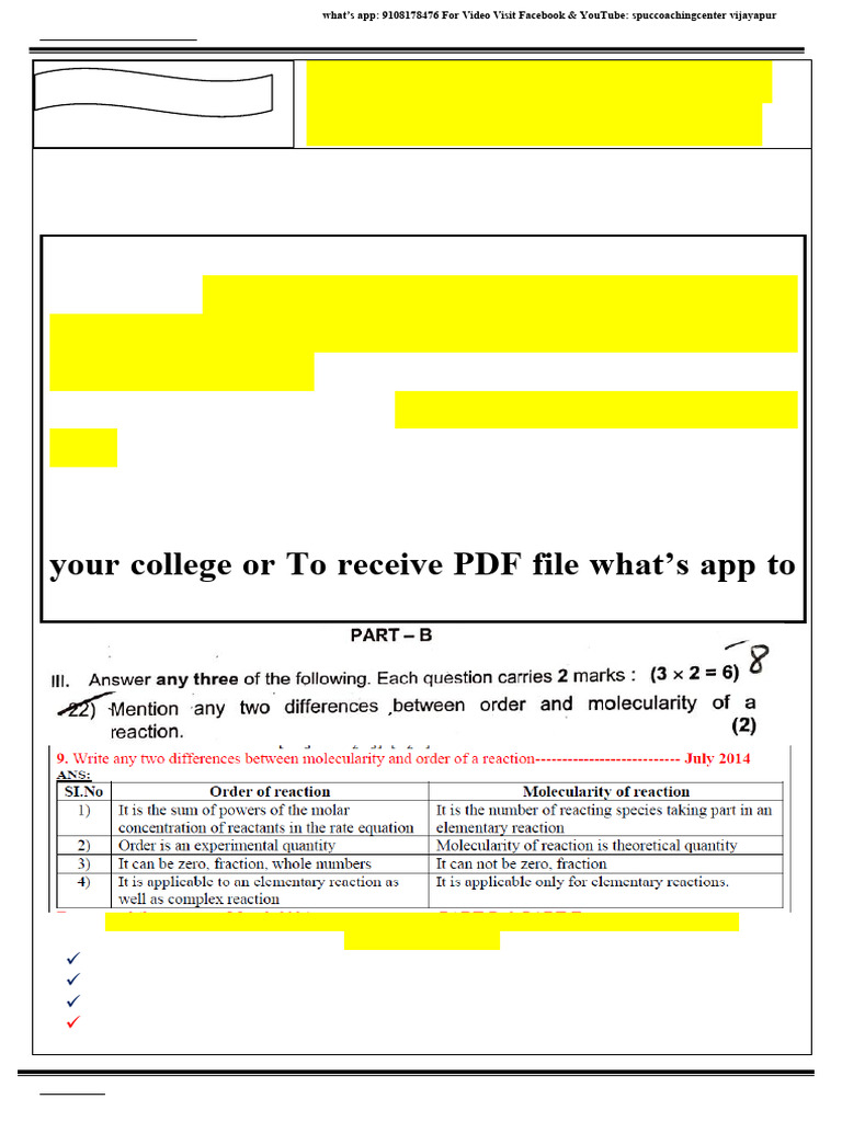 2024 PUC II Chemistry Key Answers and QP | PDF | Newton's Laws Of Motion | Ether