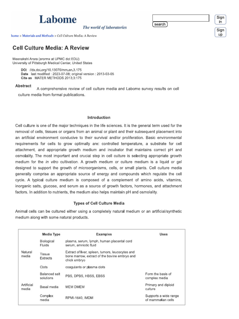 Cell Medium | PDF