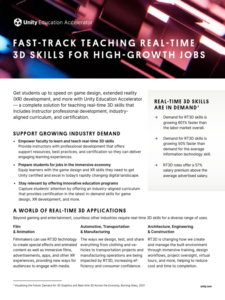 Unity Education Accelerator Solutions Flyer | PDF | Curriculum | Learning